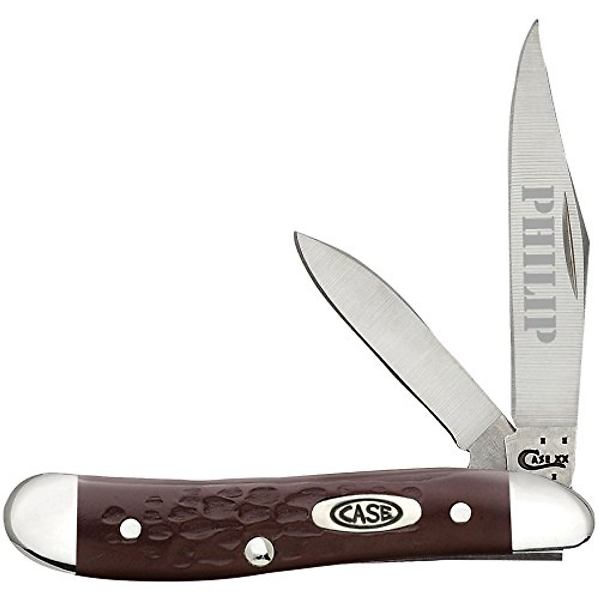 Case Personalized Brown Jigged Peanut Small Pocket Knife - Free Laser Engraving