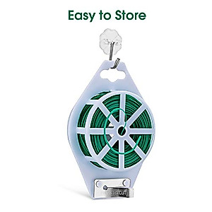 Rainbow Color 328 Feet (100m) Garden Plant Twist Tie with Cutter, Tie Wire Reel for Home and Office, Multifunctional Twist Ties (Green)