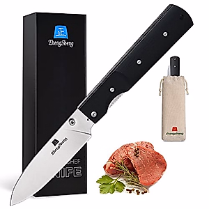 ZhengSheng 4.5" Folding Utility Knife 440A Stainless Steel Blade G10 Handle Pocket Foldable Fruit knife peeling knife for Outdoor Camping Activities