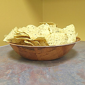 Round Woven Wood Snack or Salad Bowl: 10"