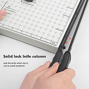 A4 Paper Cutter Stack Paper Trimmer Guillotine 12” Cutting Length with Safety Blade Lock ZEQUAN, 10-Sheet Capacity, Commercial Grade Guillotine Paper Slicer Cutter for Office Home School