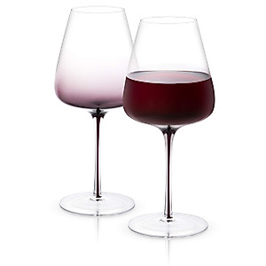 JoyJolt Black Swan Red Wine Glasses, Premium Crystal Glassware,26.8 Oz Capacity, Set Of 2.