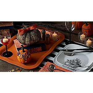 Corelle Vitrelle 18-Piece Service for 6 Dinnerware Set, Triple Layer Glass and Chip Resistant, Lightweight Square Plates and Bowls Set, Timber Shadows