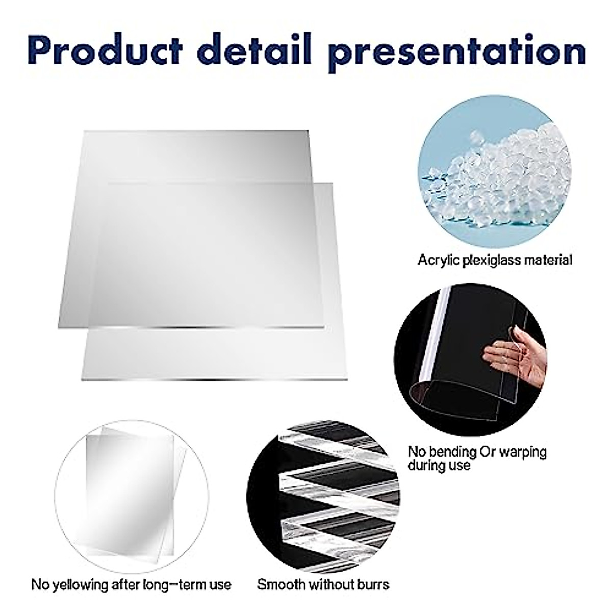 24"x36" Clear Acrylic Sheet Plexiglass 1/8" Thick 2PCs, Premium Plexiglass Sheets 24x36, Plexi Glass Perspex Panel, Plastic Sneeze Guard, 3mm Acrylic Board, Custom Cut Plexiglass, Large Acrylic Sign