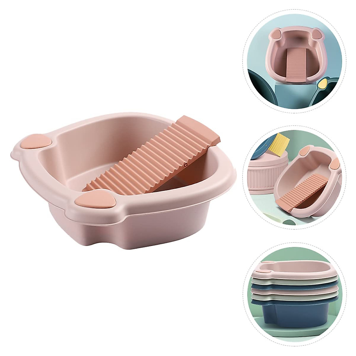 Toddmomy Laundry Basin 1set Washing Wash Hand for Laundry Dormitory Washboard Daily Delicate Scrubbing Board: Basin Clothing Home and Small Tub Clothes Board Portable Laundry Board