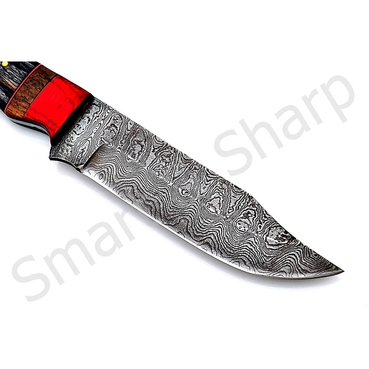 Smart & Sharp Custom Handmade Damascus Steel Hunting Knife/Skinning Knife AA-17284 (Black Wood)
