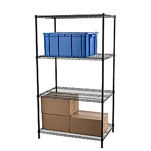 Multi-use Shelving Unit 4-Tier Space-Saving Metal Shelving Storage Rack Heavy Duty Metal Shelf Organizer for Home Office Kitchen Bathroom Garage Closet Dormitory 35x23x63 Heavy Duty Racks