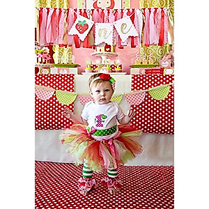 Berry Strawberry Theme High Chair Banner - Sweet First Birthday Banner - Smash Cake Photo Prop - 1st Birthday Photo Backdrop Decorations - Birthday Souvenir and Gifts for Kids (Strawberry-2)