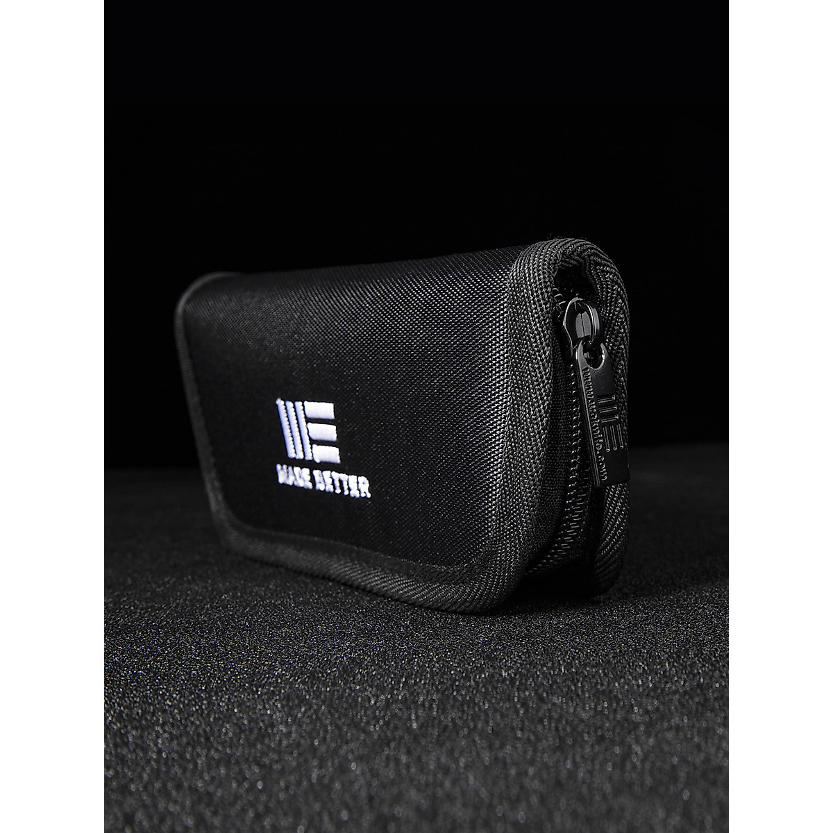 WeKnife Nylon Utility Knife Pouch - Compatible with 2 Knives for Carrying Folding Pocket Knives and Accessories - Includes A Polishing Cloth and Stickers WE-01 Black