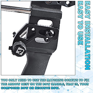 ZSHJGJR Classic Archery Arrow Rest - Arrow Launcher Rest for Compound Bow & Recurve Bows Dual Use, Lightweight Aluminum Arrows Rest, Beginners Right/Left Hand Archers for Hunting & Target Shooting