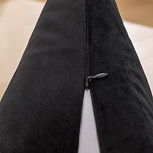 RainRoad Black Throw Pillows Covers Set of 2 Soft Velvet Decorative Pillow Covers 18x18 Inch for Couch Bed (Black, 18" x 18"(Pack of 2))