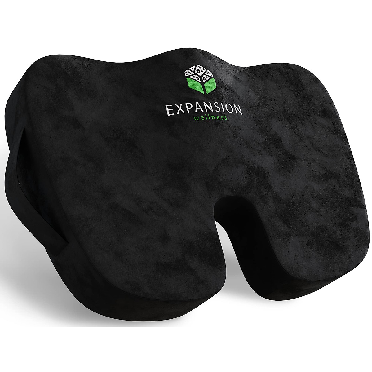 Seat Cushion for Office Chair – Memory Foam Tailbone Pillow Pad for Sitting, Computer, Desk, Chair, Car – Contoured Posture Corrector for Sciatica, Coccyx Back Pain Relief (Black)