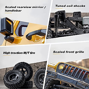 EAZYRC Patriot 1/18 2.4Ghz Crawler RC Car, All Terrain Hobby 4WD Off Road Truck Vehicle Models RTR for Boys Kids - Batteries x2