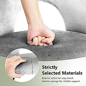 Giantex Velvet Dining Chairs Set of 2 - Modern Mid-Century Vanity Chair with Meat Legs, Comfy Desk Chair for Living Room, Bedroom, Upholstered Dining Room Chairs, Gray