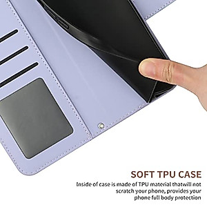 ONV Wallet Case for Oppo Realme C33-1.5M Strap Glitter Shinny Sunflower Flip Leather Case Card Slot Shockproof Kickstand Magnetic Cover for Oppo Realme C33 [HT] -Purple-T