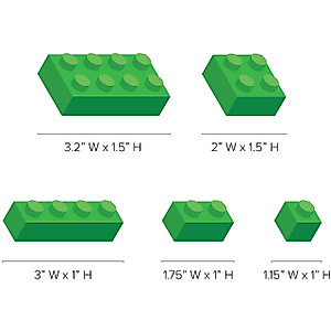 Sunny Decals Mini- Building Block Bricks Fabric Wall Decals, Set of 98 Blocks in 4 Colors - Removable, Reusable, Respositionable