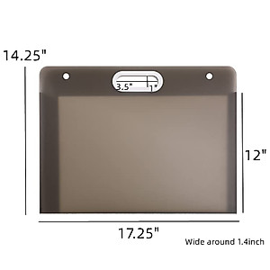 2 Pcs Plastic Art Portfolio,Arts Storage Case A3 Poster Storage Bag with Handle,Waterproof Fold Edge Folder for Artwork,Frosted Large Poster Storage Containers for Drawing Sketch Photography Poste-Black