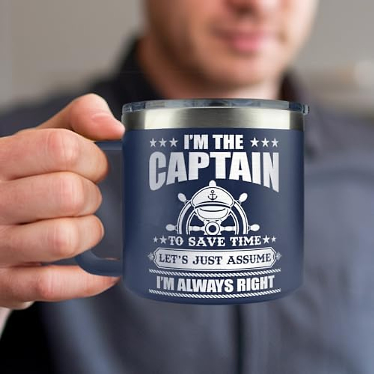 FROOBLEQUIRK 14 Oz Boating Tumbler – Captain & Boat Owner Gift, Nautical Accessories for Men, Pontoon Boater Gift, Funny Boat Lover Drinkware