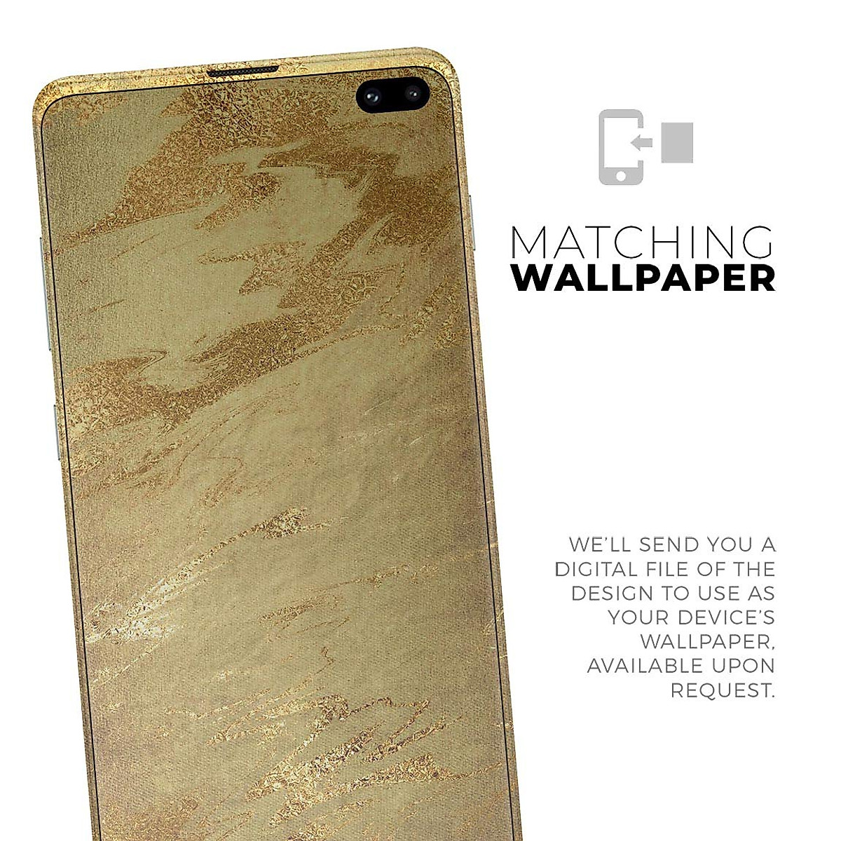 DesignSkinz Molten Gold Digital Foil Swirl V6 Protective Vinyl Decal Wrap Skin Cover Compatible with The Samsung Galaxy S20 (Screen Trim & Back Glass Skin)