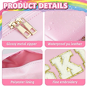Gosuoa Preppy Makeup Bag,Skincare Bag,PU Leather Portable Waterproof Preppy Stuff for Travel Toiletry Bag,Makeup Bag for Girls Women