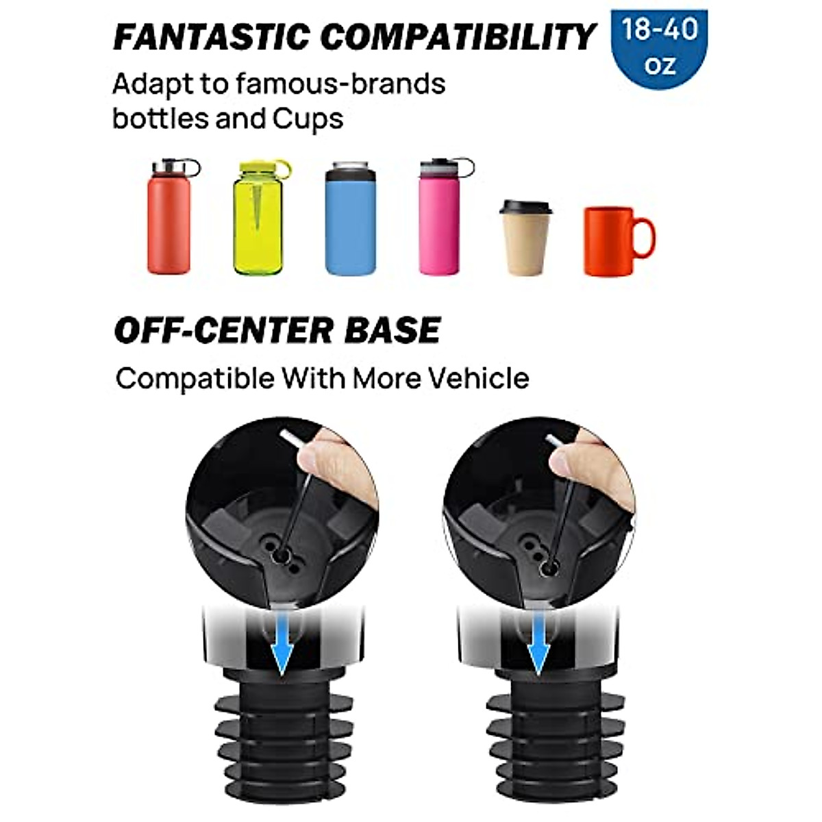 JOYTUTUS Cup Holder Phone Mount for Car, Car Cup Holder Cellphone Holder for Car, Large Car Cup Holder Adapter Long Arm with 360 Degree Rotation, Compatible with iPhone, Samsung & All Smartphones