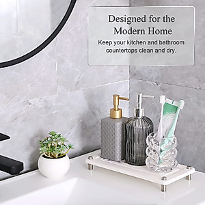 Home Sink Caddy - Instant Dry Sink Organizer for Prevents Moisture Buildup -Diatomaceous Earth Base for Bottle Drying Rack/Bathroom Sink Organizer- Aesthetics Design for Modern Home