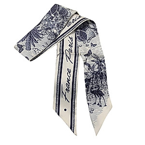 JERLA 100% Mulberry silk Scarf Bag scarf Head Hair Ribbon Handbag Handle wrap Tie Bundle Scarf Neckerchief Scarf for women