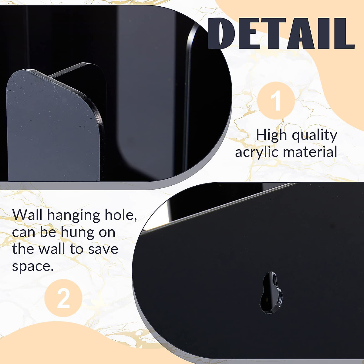 Mumufy 2 Pack 3 Compartments Acrylic Cup Storage Organizer Coffee Cup Dispenser Organizer Disposable Coffee Cup Holder Coffee Organizer Station Paper Cup Lid Sleeve Holder for Restaurant (Black)