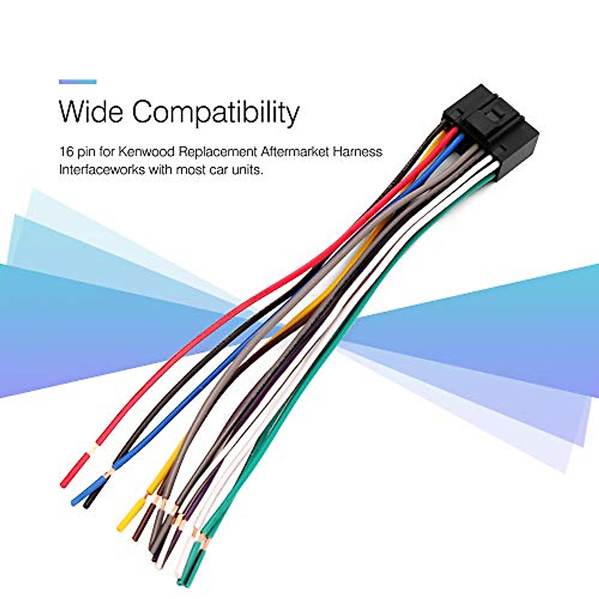 RDBS 16 Pin Radio Stereo Wiring Harness Compatible with Kenwood CD DVD Navigation in-Dash