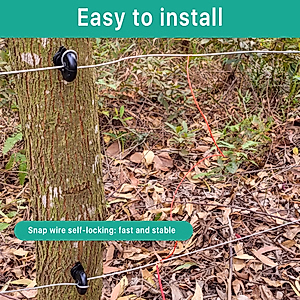 Gransuncy 50 PCS Black Electric Fence Insulator, Screw-in Insulator Fence Post Wood Ring Insulator for Farm Animal Fencing