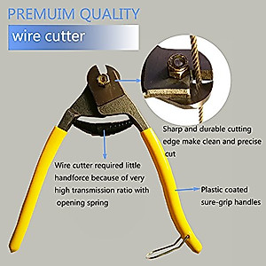 Hetai Heavy Duty Wire Cutters Steel Cable Cutter Wire Rope Cutter Aircraft Bicycle Cable Cutter,Up To 5/32"