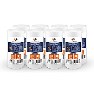 Aquaboon 8-Pack of 5 Micron 10" x 4.5" Sediment Water Filter Replacement Cartridge | Whole House Sediment Filtration | Compatible with W15-PR, HD-950, WFHD13001B, GXWH35F, GXWH30C