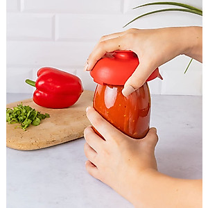 Spoon Buddy - Utensil Rest/Holder - Suction Cup Attaches to Pot Lid on Stove - Holds Spoons, Ladles, Spatulas - Kitchen Cooking without Mess on Counter or Stovetop - 2 pack Red