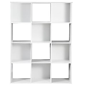 ZenStyle 12 Cube Storage Shelf Organizer Bookshelf with Open Back Closet Cabinet, DIY Plastic Modular Book Shelf for Organizing Closet Bins
