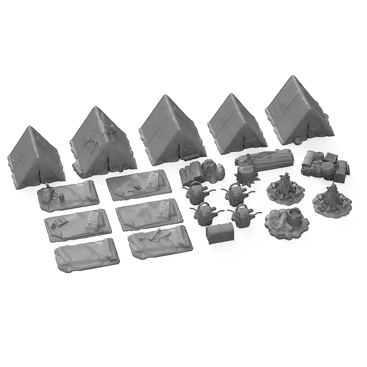 Adventure Camp Set DND Terrain 28mm for Dungeons and Dragons Terrain, D&D, Pathfinder, Warhammer 40k, RPG, Miniatures, Tabletop, D and D, Dungeons and Dragons Gifts
