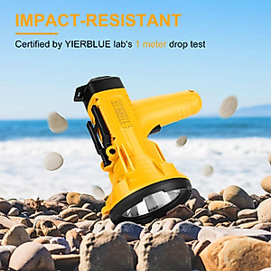YIERBLUE Rechargeable Spotlight Flashlight 900000 High Lumen, IP66 Waterproof Spot Lights Outdoor Handheld, 20 Hours Long Lasting LED Large Flashlight with Foldable Stand and Detachable Red Filter