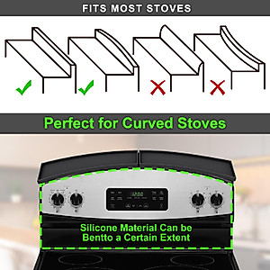 Mofason Silicone Magnetic Stove Top Shelf 30 Inch, Kitchen Over Stove Oven Shelf, Magnetic Spice Rack Organizer, Non-Slip Above Stovetop tray for Back of Stove -Black