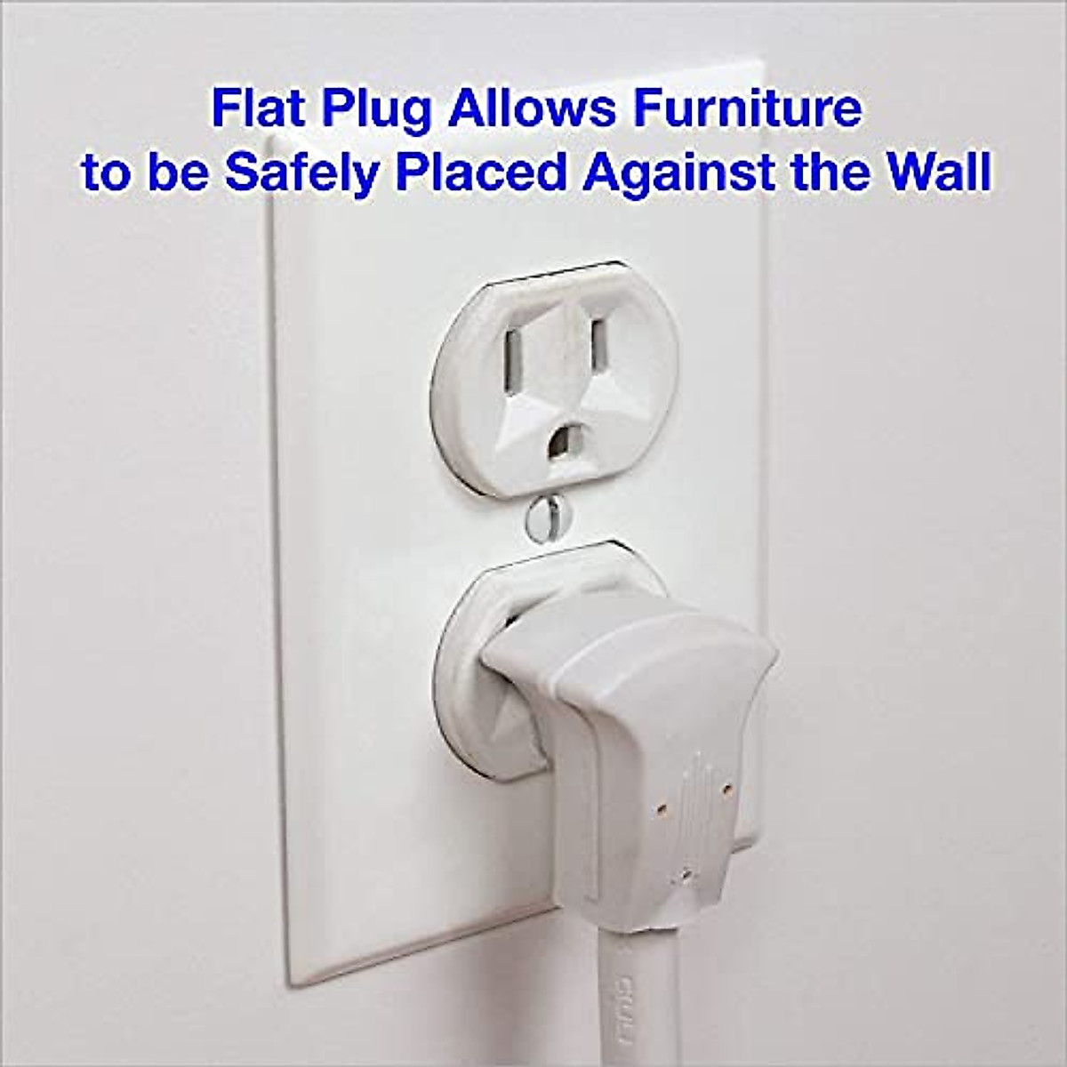 Clear Power 6 Outlet Power Strip 3 ft Power Cord, Low-Profile Flat Plug, 3-Prong Grounded, White, 15 Amp Circuit Breaker, 2 Pack, DC3S-00222P-DC