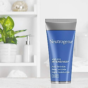 Neutrogena Ageless Intensives Anti-Wrinkle Retinol Cream with Hyaluronic Acid - Night Moisturizer Cream with Retinol, Vitamin E, Glycerin, Hyaluronic Acid, and Shea Butter, 1.4 oz