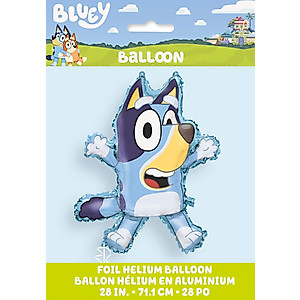 Bluey Birthday Party Supplies & Decorations | Large 28" Foil Bluey Balloon & 18" Round Foil Balloon | Sticker