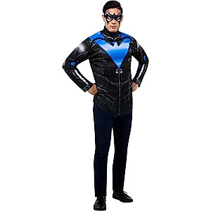 Rubies Men's DC Gotham Knights Nightwing Costume Top, As Shown, Large