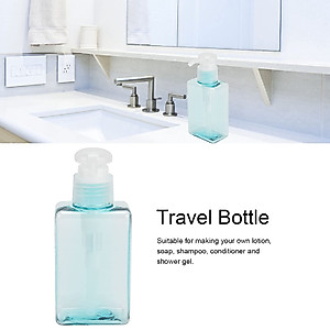 FIYO 100ML 3Pcs Plastic Bottles with Pump Dispenser, Liquid Soap Bottle Lotion Container Portable Travel Empty Shampoo Pump Bottles for Home Travel Use(Blue)