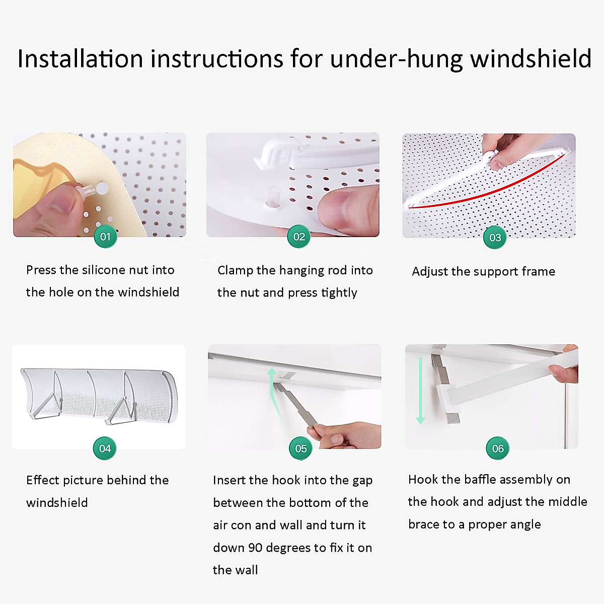 Adjustable Air Conditioner Deflector Vent Deflector, Anti Direct Blowing Baffles Air Conditioning Cover Retractable Air Outlet Wind Shield for Home (Front Hanging-Air Balloon, 35.4x10.6 Inch)