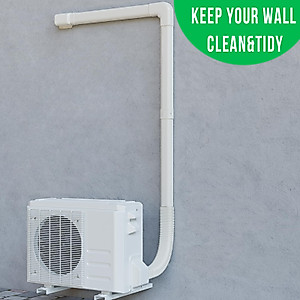 Kerykwan 3" W 13.5Ft L Mini Split AC Line Cover Kit Decorative PVC Tubing Pipe Cover Set for Center Air Conditioner&Heat Pumps Systems