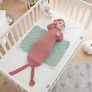 TWINOR Plain Knotted Baby Gown with Headband Hat Infant Sleeper for Baby Girl and Boy Pink