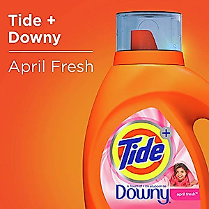 Tide Laundry Detergent Liquid Soap With Touch Of Downy, April Fresh, 74 Loads, 115 Fl Oz