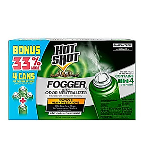 Hot Shot Fogger With Odor Neutralizer, Kills Roaches, Ants, Spiders & Fleas, Controls Heavy Infestations, 24 Count, 2 Ounce