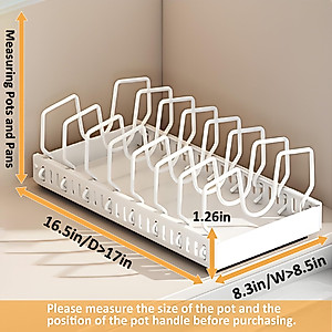 OUTIOE Pots and Pans Organizer Under Cabinet,Sliding Pot Lid Organizer for Cabinet,Pull Out Cabinet Organizer with 8 Adjustable Dividers (Black) (Black)