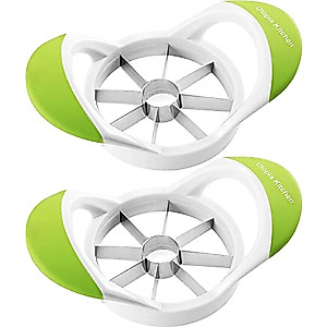 Utopia Kitchen - Apple Corer and Slicer- Fruit Cutter - Apple Divider - Wedger - Stainless Steel Slicer for Fruits - Vegetables- Ergonomic Handle- Easy Grip- 8 Sharp Blade & Slices (Green)