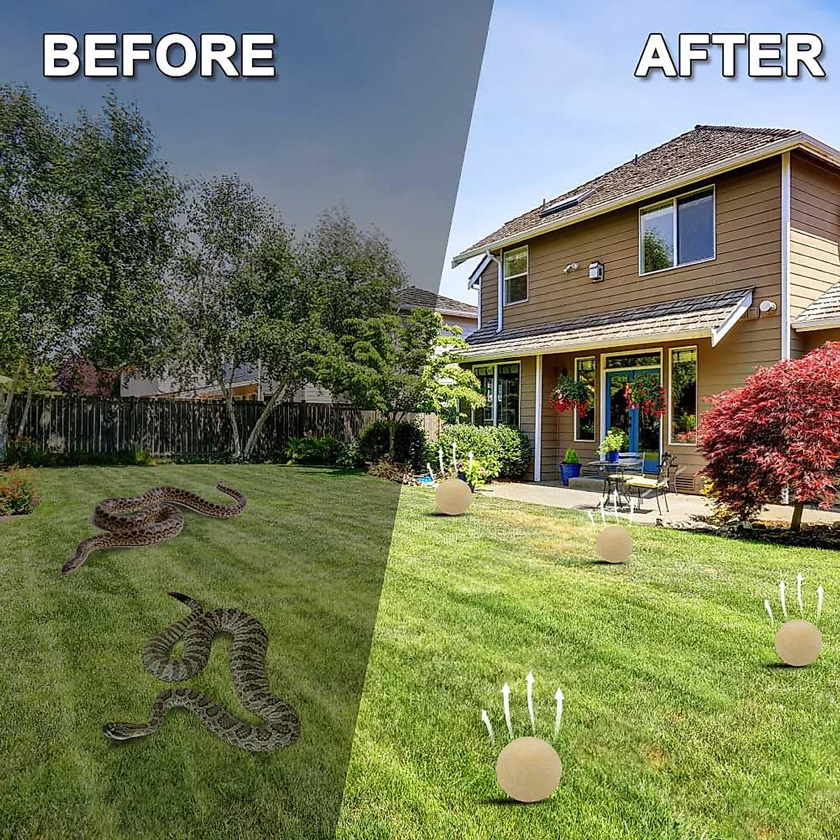 Dsdgkmk Snake Repellent for Yard Powerful, Backyard Snake Repellent Outdoor,Snake Away Repellent for Outdoors, Snake Repellent Pet Safe, Snake Deterrent Outdoor, Snake Repellent Indoor -8P